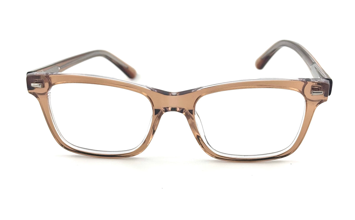 The Kairo – Trendy Crystal Brown Rectangular Acetate Glasses – Lucent ...